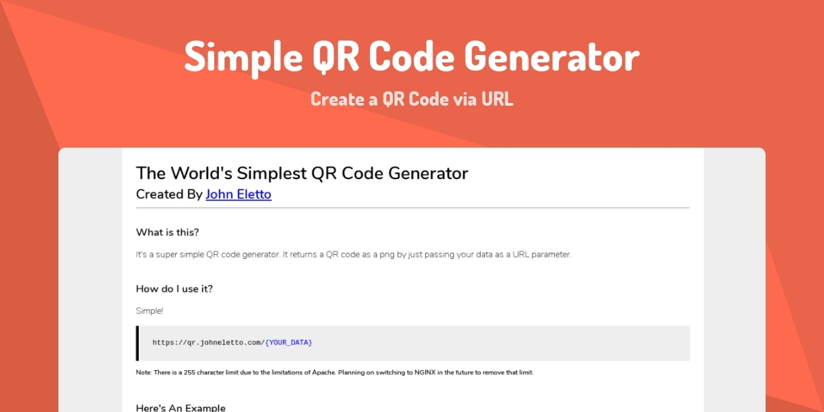 Simple Qr Code Generator Create A Qr Code Via Url Made With Laravel 3630